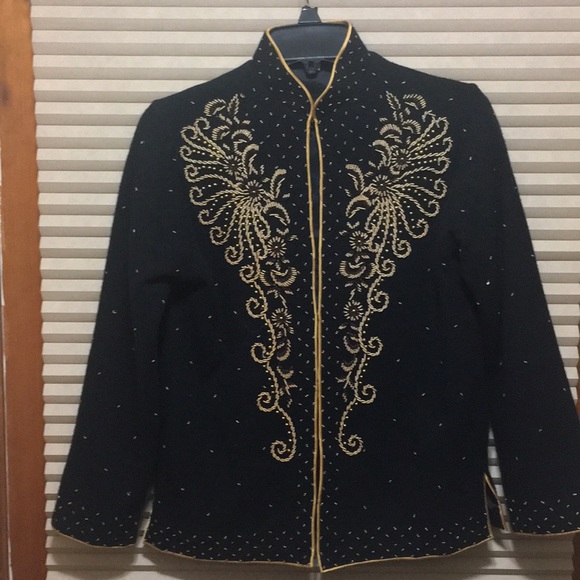 No Brand | Jackets & Coats | Vintage European Womens Gold Beaded Jacket ...